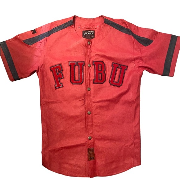 FUBU | Shirts | Rare Vintage Leather Fubu Baseball Jersey | Poshmark